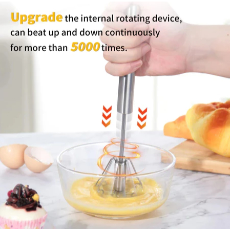LUO Semi Automatic Mixer Whisk Egg Beater Stainless Steel Manual Hand ...