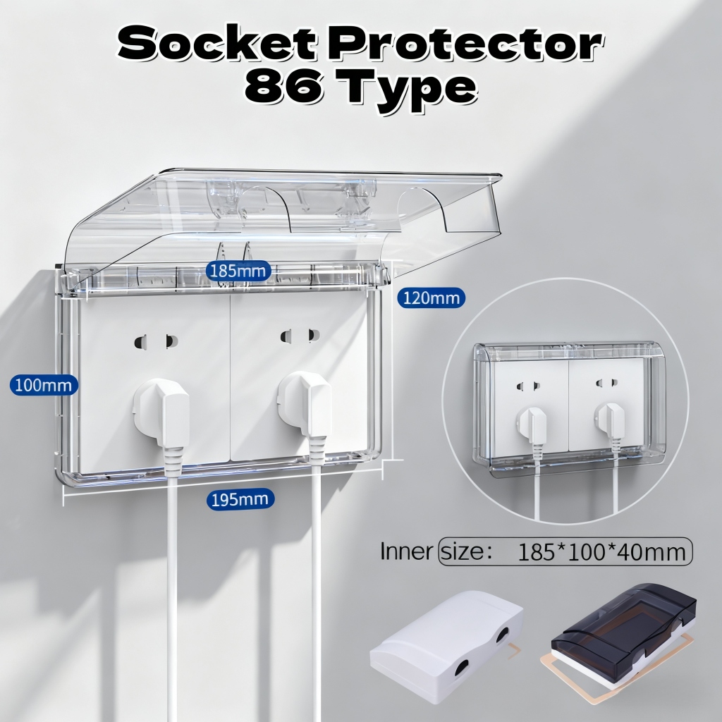 86 Type Socket Protector Waterproof Household Switch Socket Panel ...