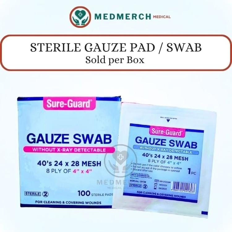 Sterile Gauze Pad Sureguard 2x2, 3x3, 4x4 x8 ply 100pcs. per Box ...