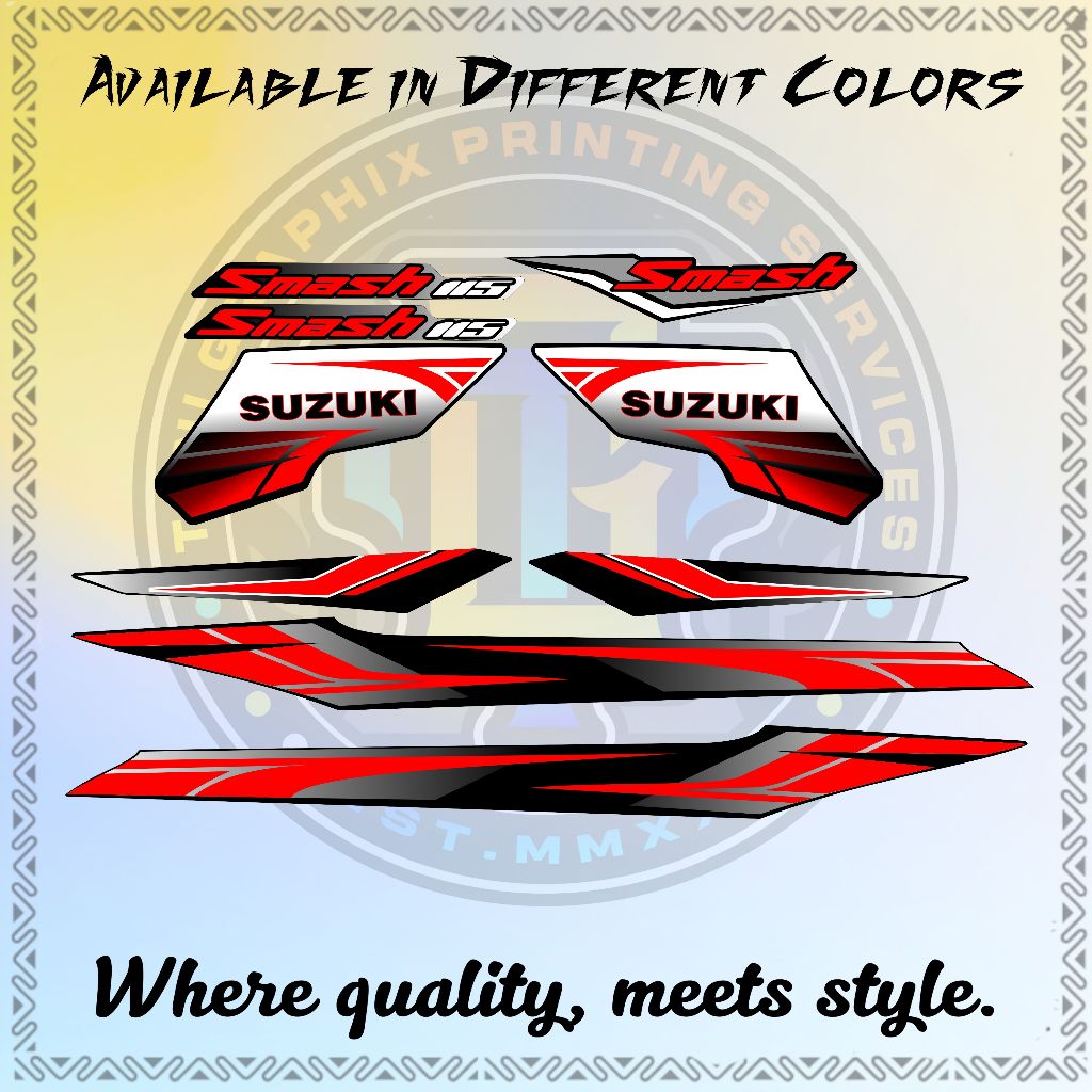 SUZUKI SMASH 2016 STOCK DECALS - PREMIUM LAMINATED STICKER | Shopee ...