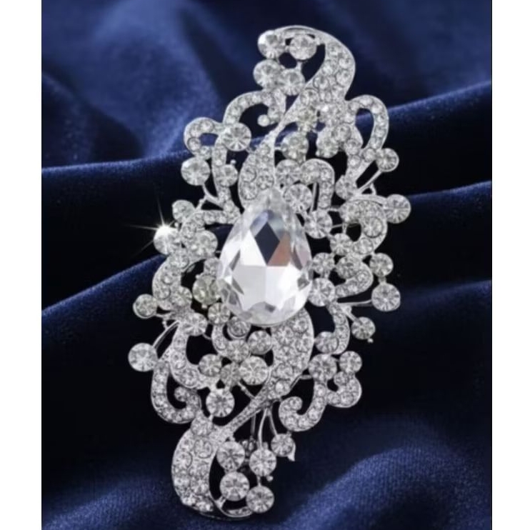 Metal Brooch Dress Pin Silver Plated (Large size) | Shopee Philippines
