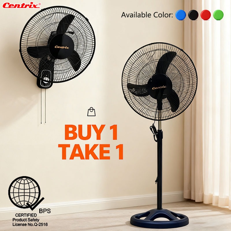 Centrix BUY 1 TAKE 1 Electric fan Stand Fan + Wall Fan PER PC 16-Inches ...