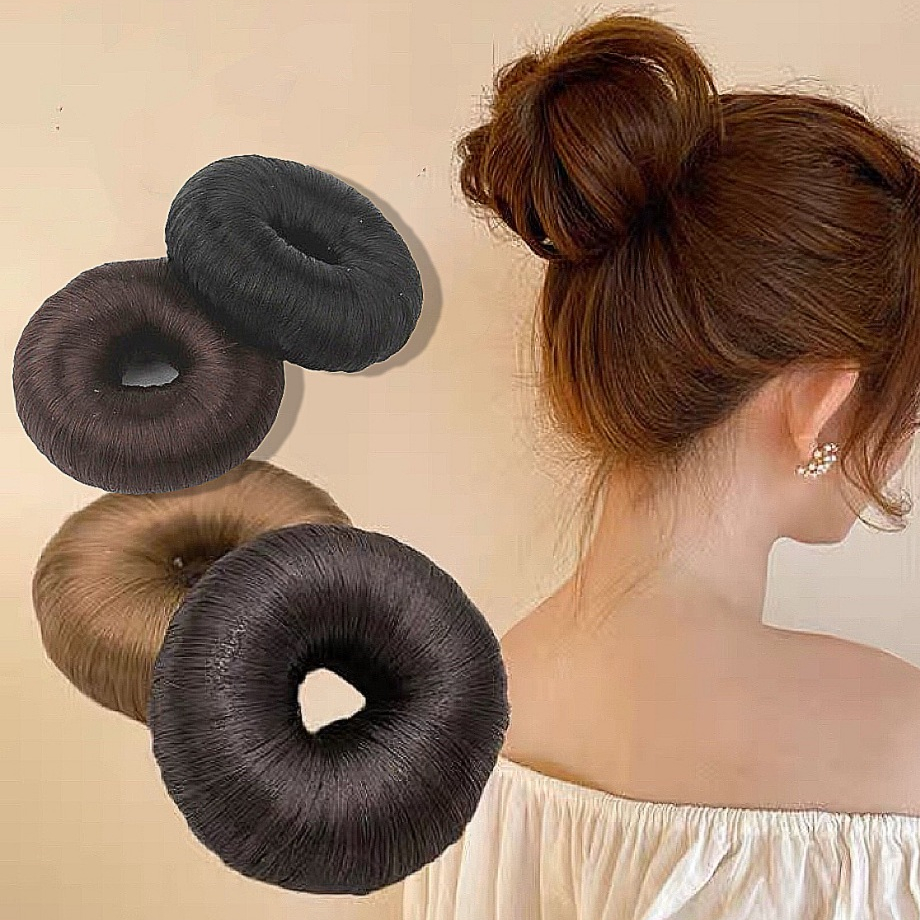 Black Hair Donut Bun Versatile Black Hair Donut Instant Hair Volume ...