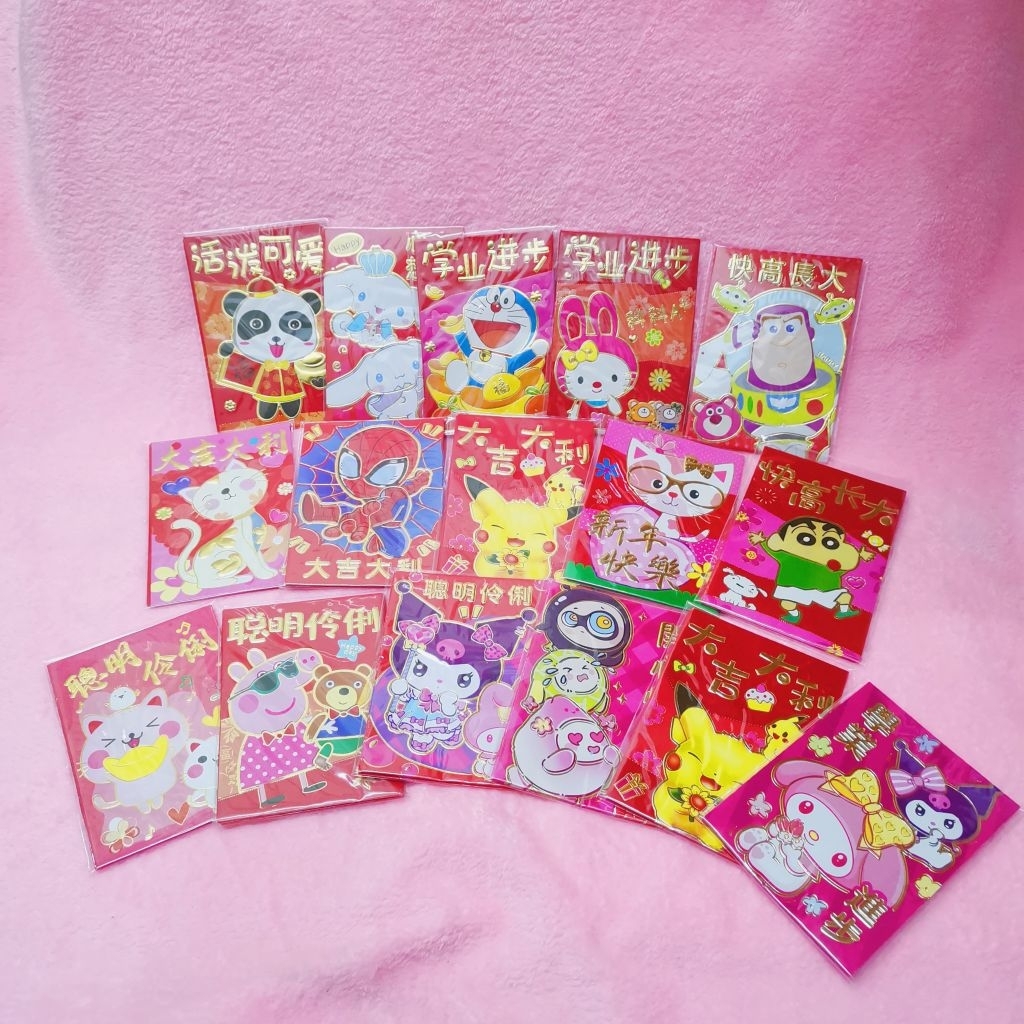 6pcs/Pack Ang Pao Red Envelope Character Cartoons (Random Design ...