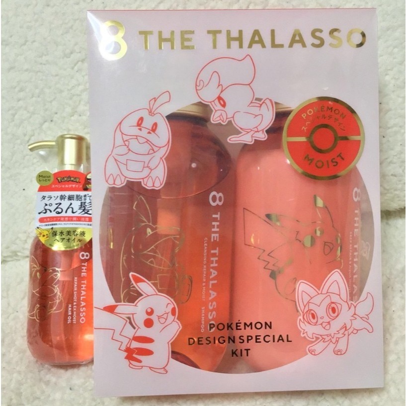 Set of 3 8 The Thalasso Pokemon Moist Shampoo&Treatment&Hair Oil Set ...