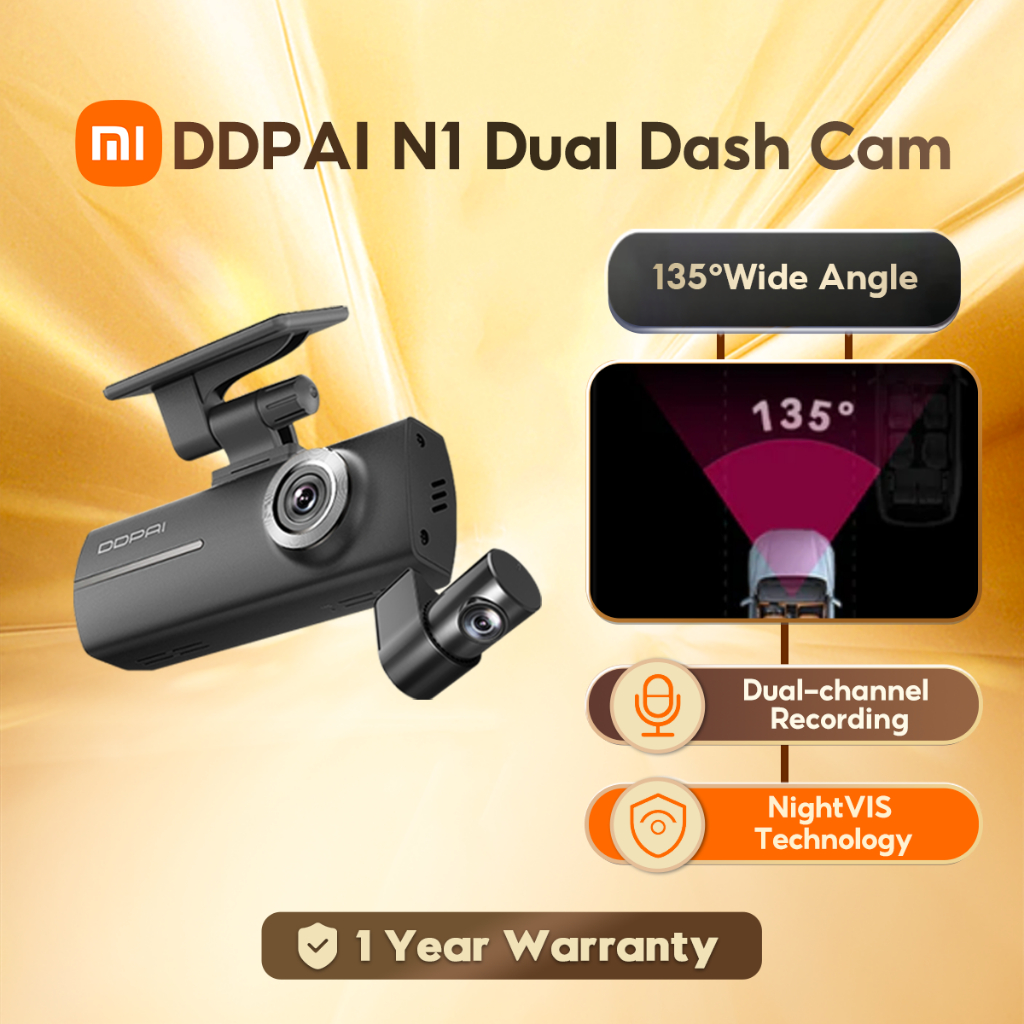 DDPAI N1 Dual Dash Cam Dual-channel Recording Smart Parking Monitoring ...