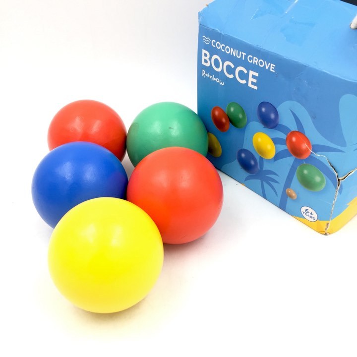 Coconut Grove Bocce Rainbow Wooden Balls Colorful Outdoor Indoor Beach ...