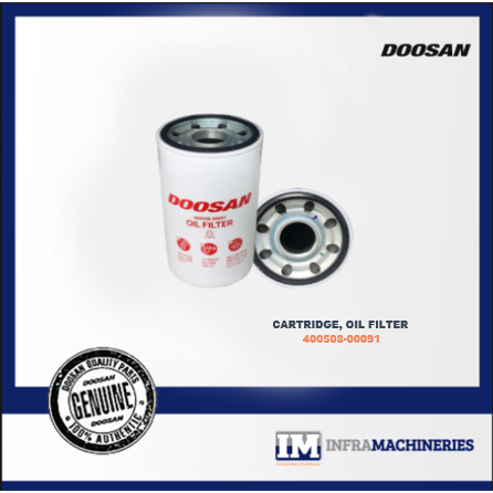 IM DOOSAN CARTRIDGE, OIL FILTER PN: 400508-00091 (Alt: 400508-00205, 65 ...