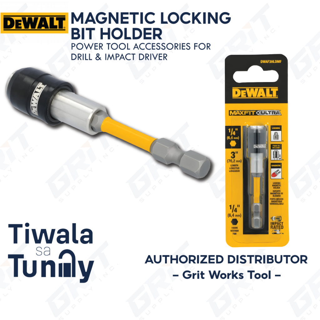 DEWALT Magnetic Locking Bit Holder 1/4" Hex 3"(76mm) | Power Tool Acc ...