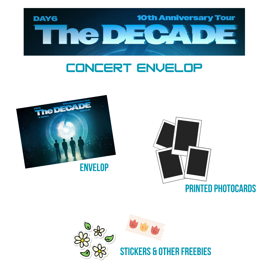 Day6 The Decade 10th Anniversary Tour in Manila Concert Ticket Envelop ...