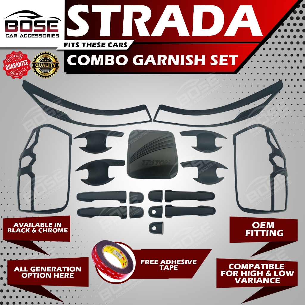 Mitsubishi Strada Garnish Cover Set Black 2015 - 2023 Only Accessories ...