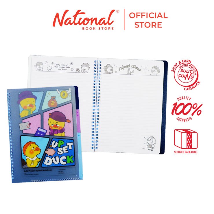 Upset Duck Spiral Notebook 176X250Mm 80 Sheets Blue Soft Pp Cover ...