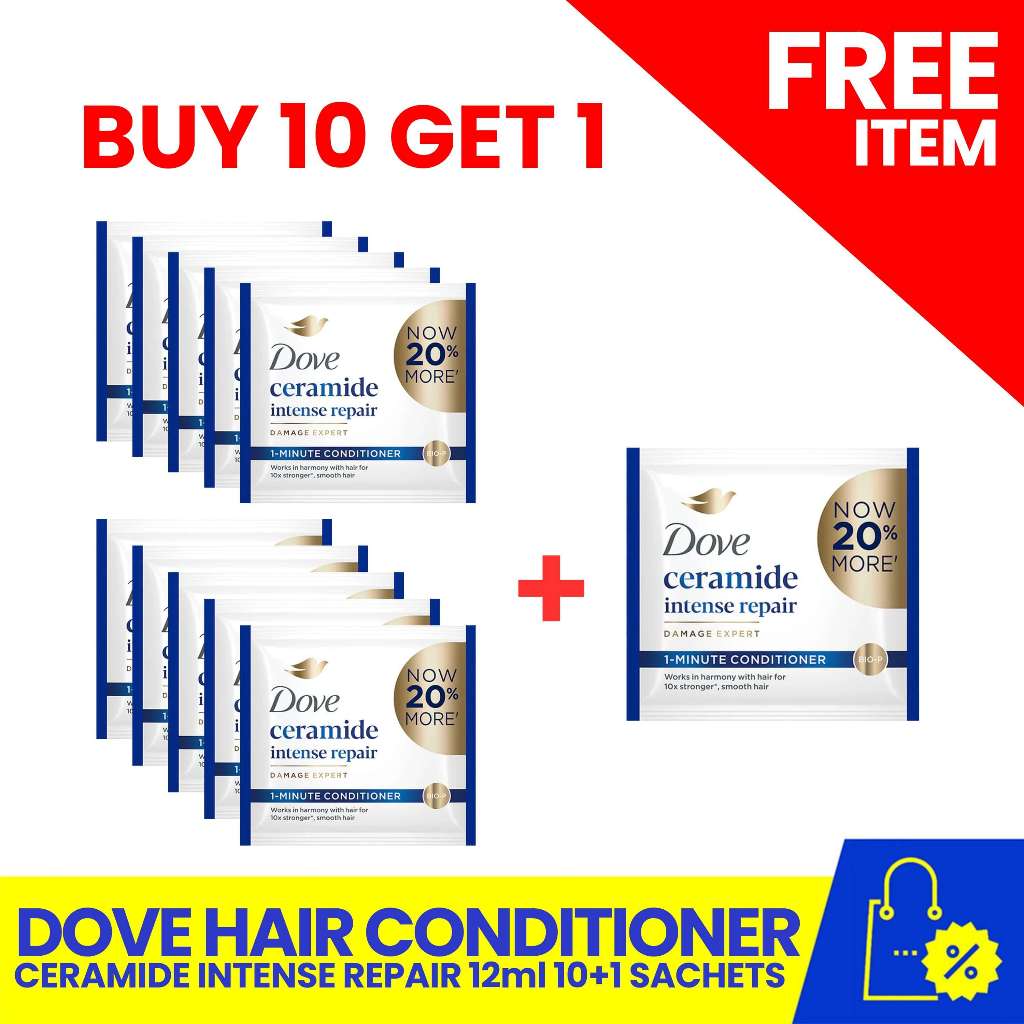DOVE Hair Conditioner Ceramide Intense Repair 12ml 11+1 sachets ...