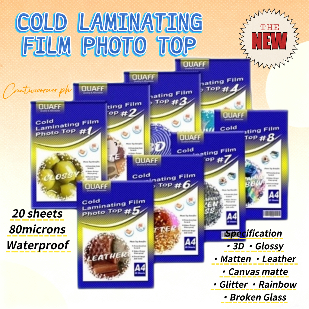 （20 sheets）Quaff brand photo cover cold-pressed composite film in A4 ...