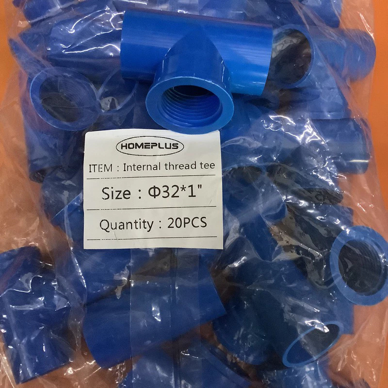 pvc blue Tee w/Thread for wholesale 1/2" 3/4" 1" 25pcs 50pcs | Shopee ...