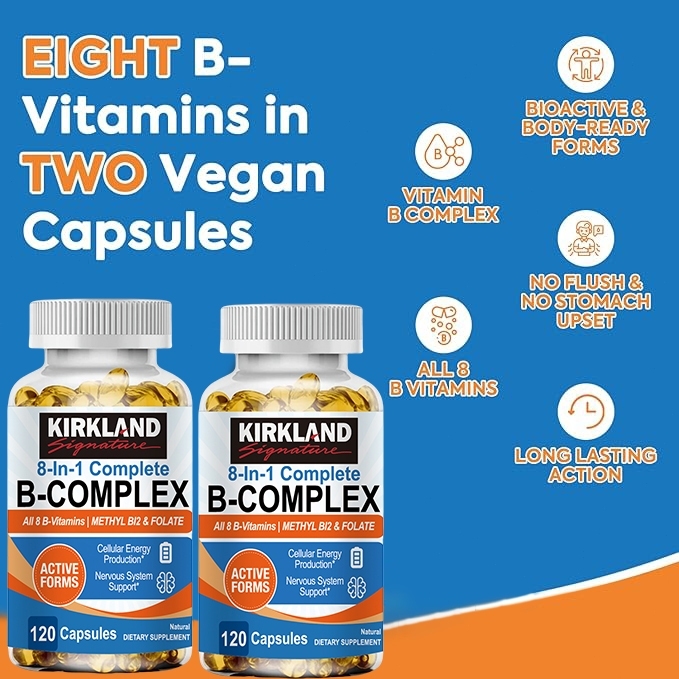 Kirkland Vitamin B Complex Capsule for Energy Booster for Metabolism ...