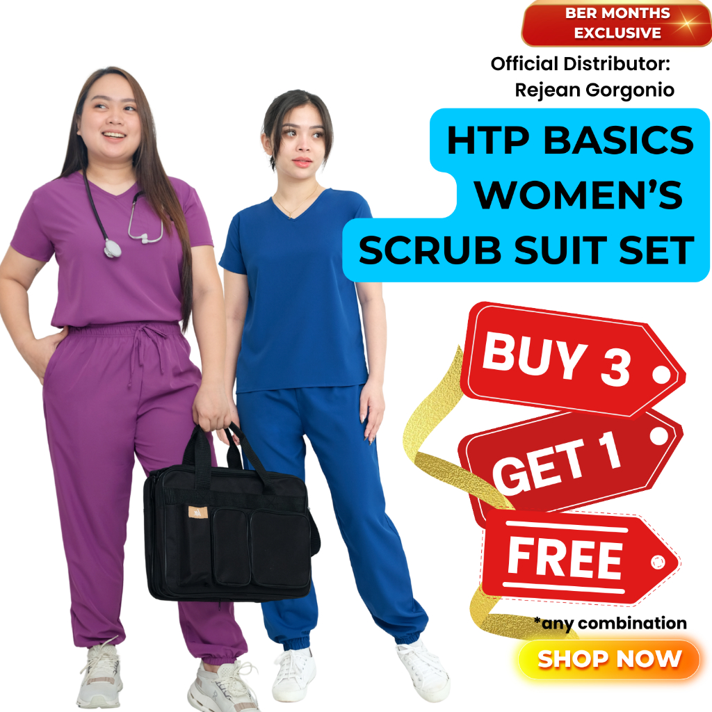 BUY 3 GET 1 FREE HTP Basics Women's Unifit Scrub Suit Set | Medical ...