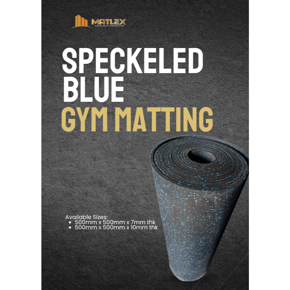 Speckeled Rubber Gym Matting Blue 500mm x 500mm | Shopee Philippines