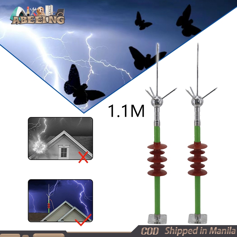 Lightning Arrester Rod 1.1M Insulated Outdoor Protection System ...