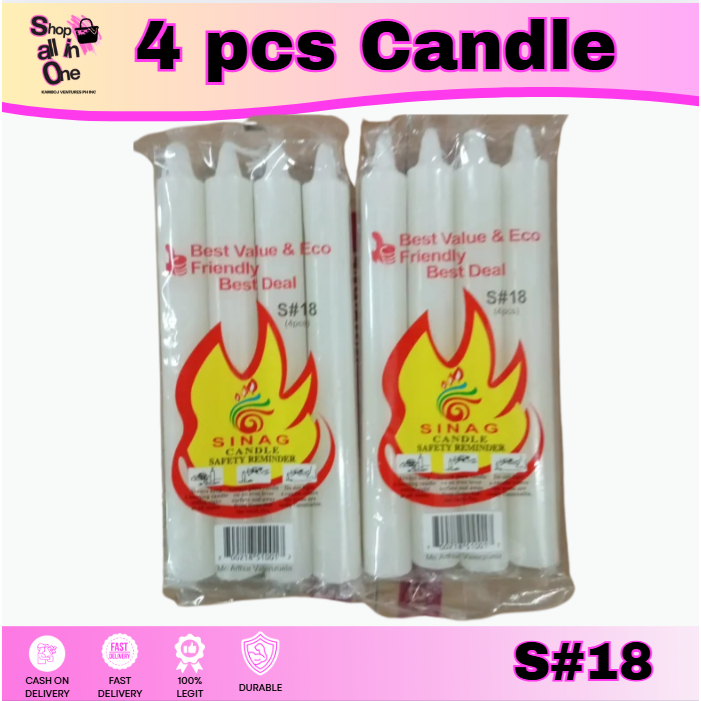 .shopallinone 4pcs Undas Kandila Candles Esperma Candles for Undas ...