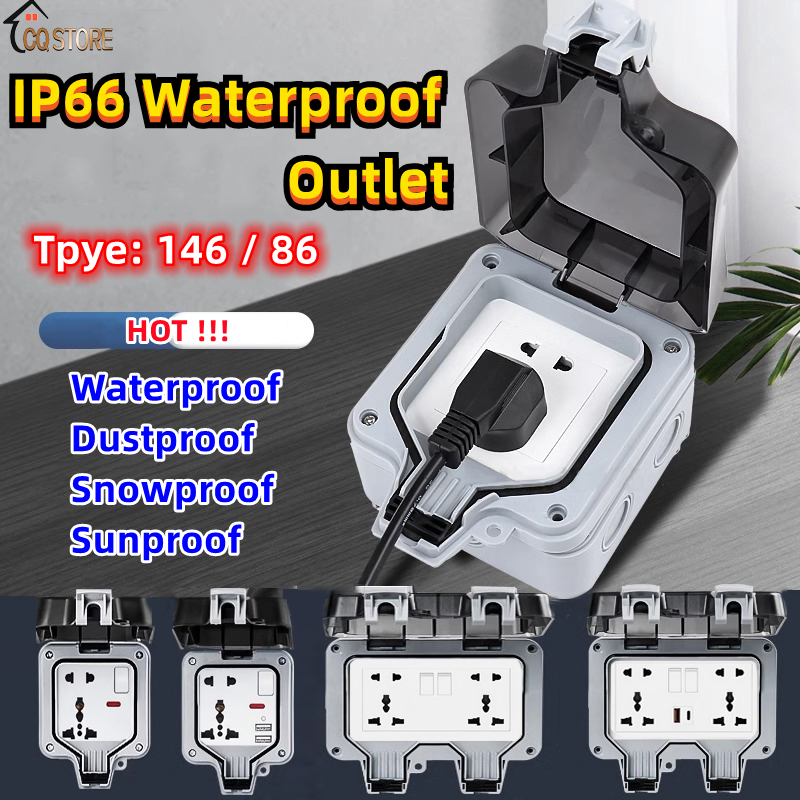 [COD Ready Stock]Waterproof Outdoor Wall Socket with Cover IP66 Flip ...