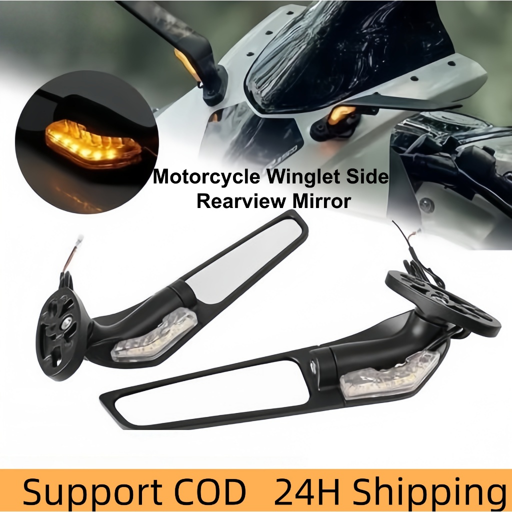 Honda Winglet Side Mirror with Light for CBR150 CBR650R CBR650F Stealth ...