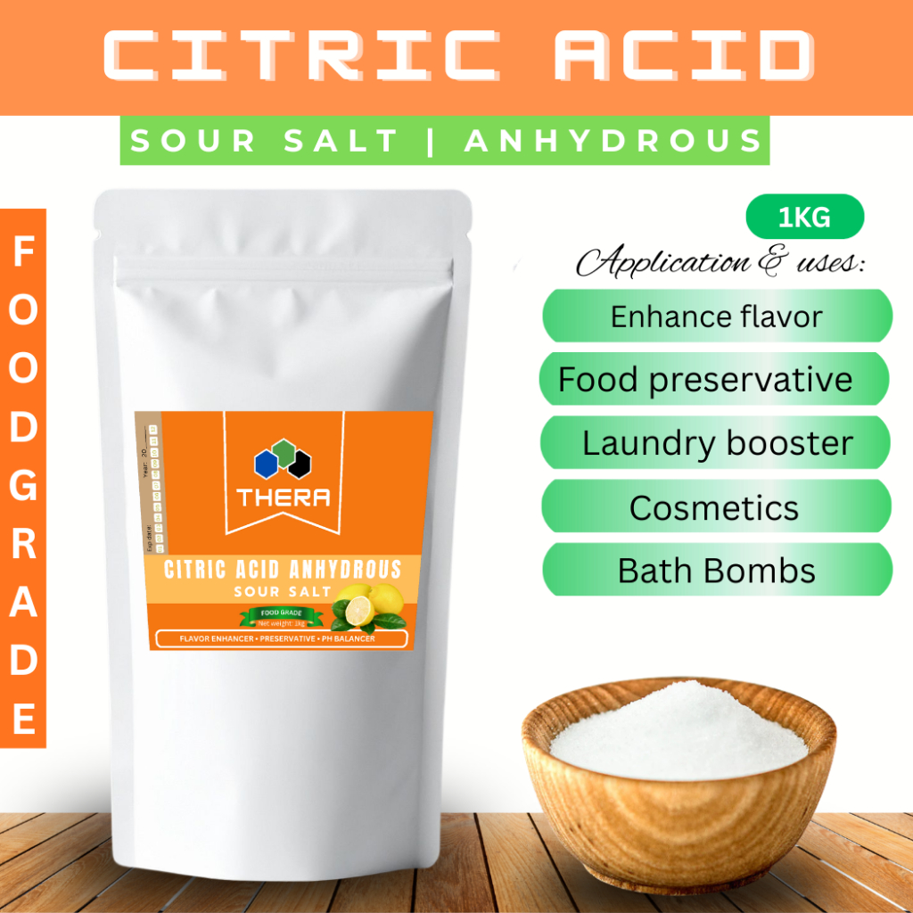 THERA Citric Acid Anhydrous Sour Salt Lemon Salt Food Grade for Juices ...