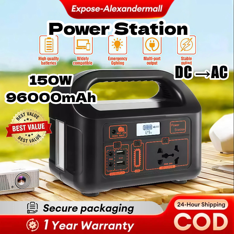 Expose 150W Portable Power Station 96000mAh with AC Outlet Solar ...