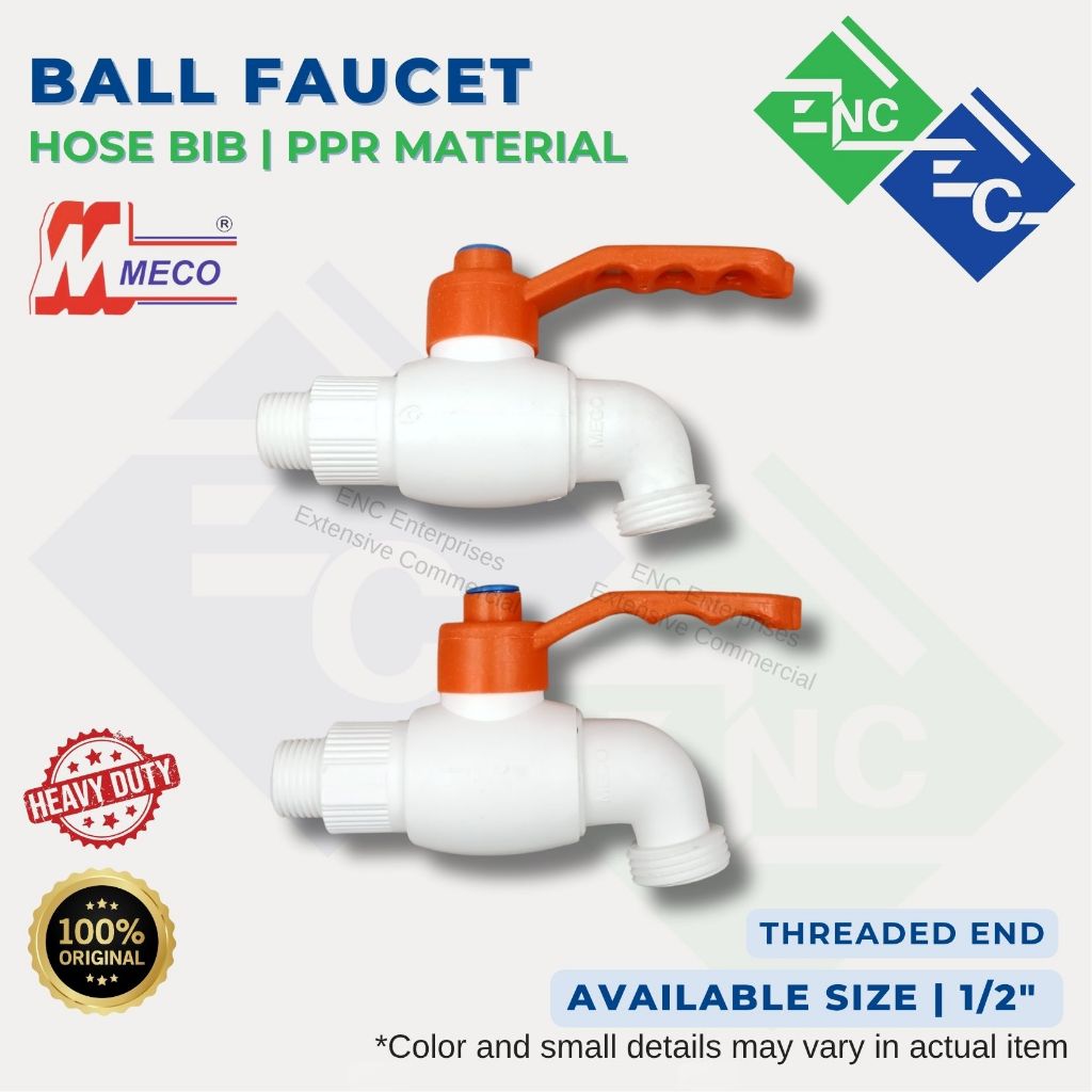 Ball Faucet | Meco Brand | PPR Material | Hose Bib | Heavy Duty | High Quality Material | 1/2 ...