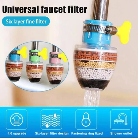 (LUO) Mini Kitchen Faucet Booster Filter Universal 6 Layer Activated ...