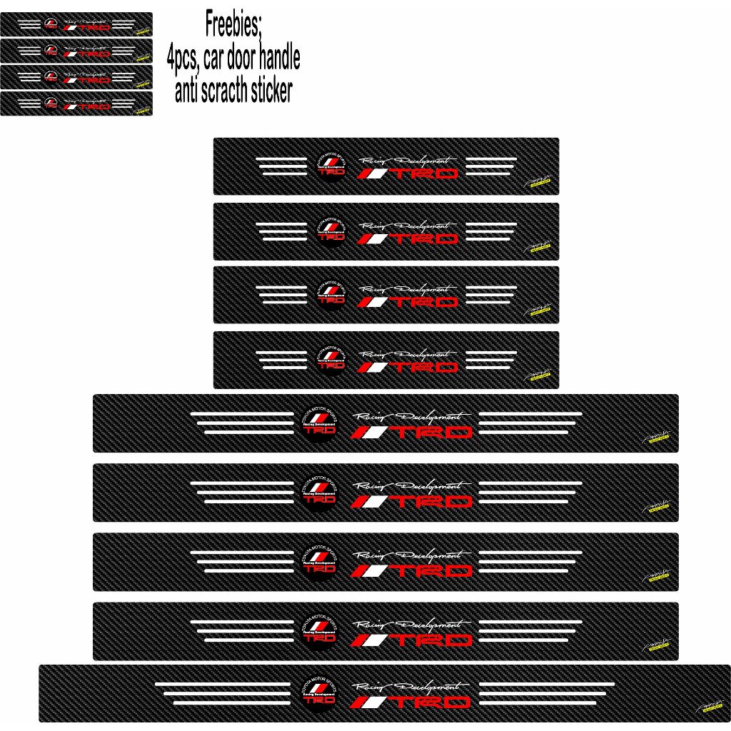 TOYOTA TRD CAR DOOR SILL AND TRUNK ANTI SCRATCH PROTECTOR STICKER ...