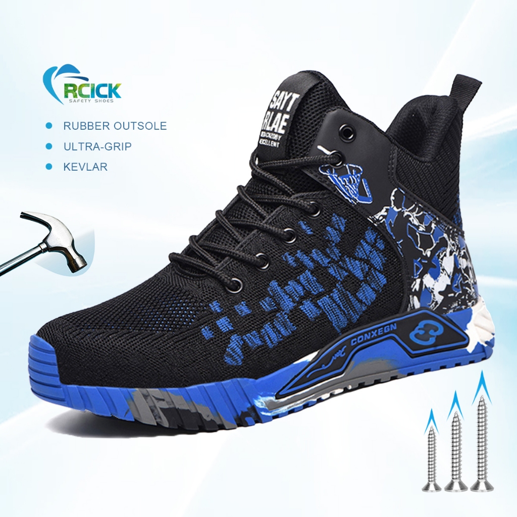 RCICK high cut men safety shoes Sneakers Labor Shoes Comfortable Anti ...