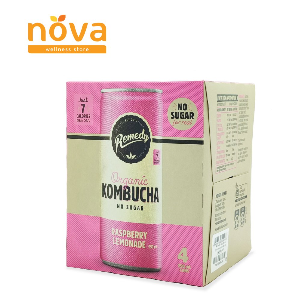 Remedy Organic Kombucha Raspberry Lemonade 4x250ml (pck) | Shopee ...