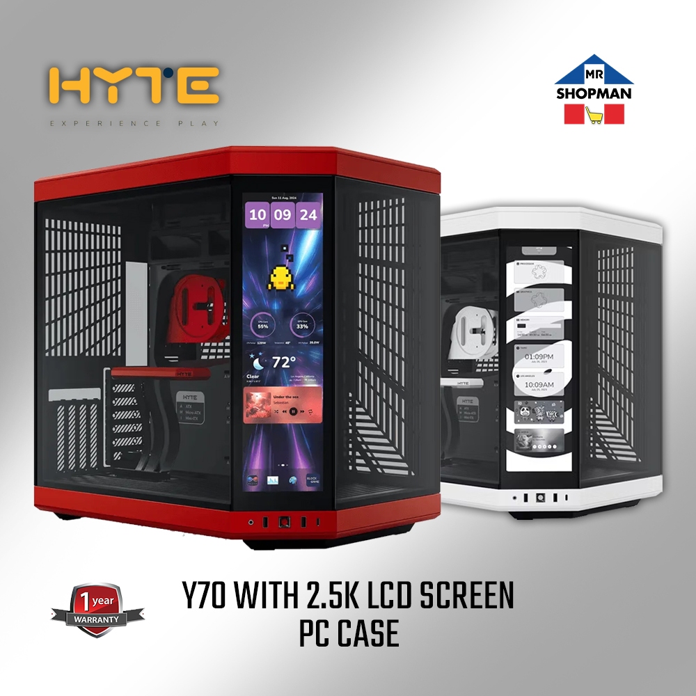Hyte Y70 Touch / Infinite with LCD Screen Black Red White Snow Case ...