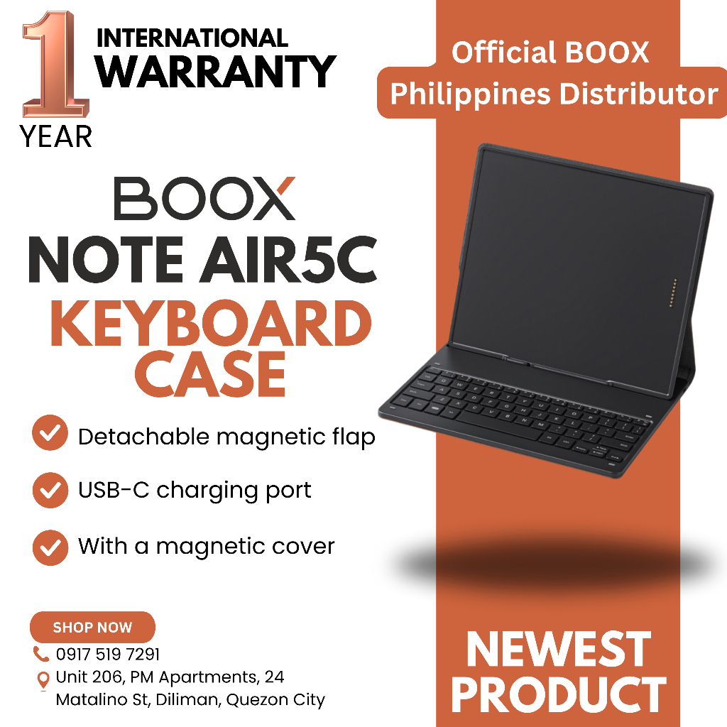 BOOX NEWEST Magnetic Pogo-Pin Keyboard Cover for Note Air 5 C | Shopee ...