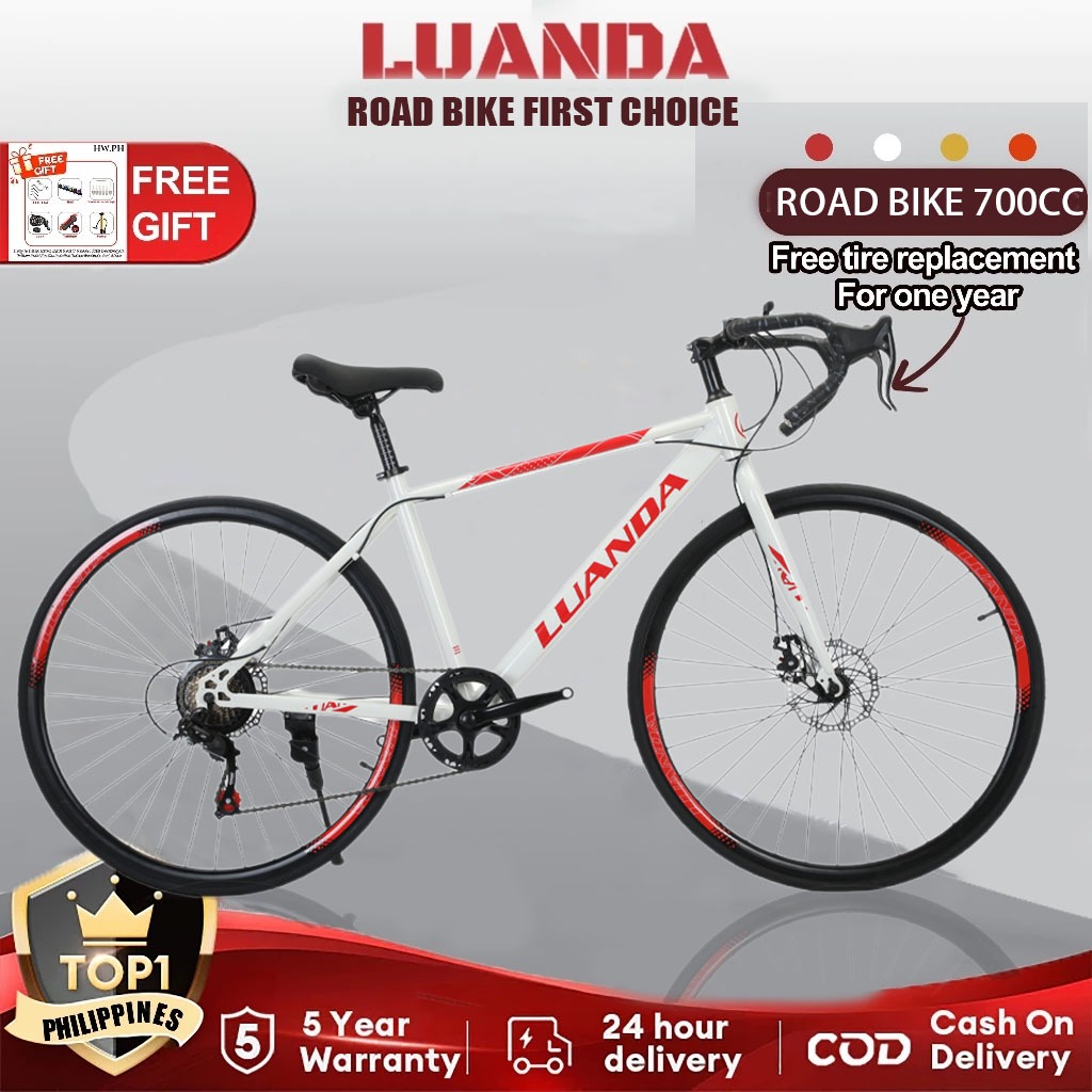 LUANDA Road Bike High Carbon Steel/Aluminum Alloy 26-Inch 7-Speed Fixed ...