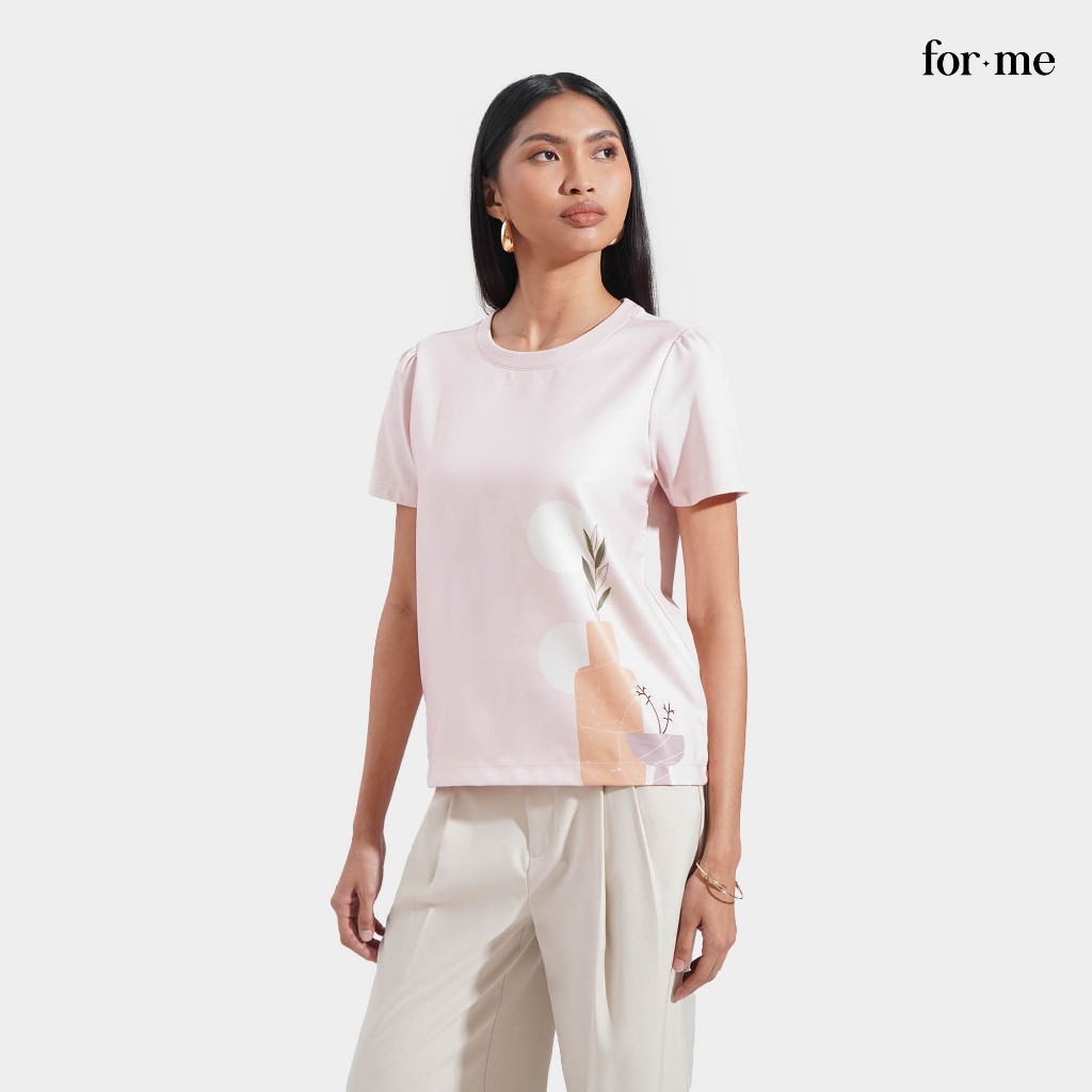ForMe Bohemian Vase Hybrid Tee T-Shirt For Women (Pink) | Shopee ...