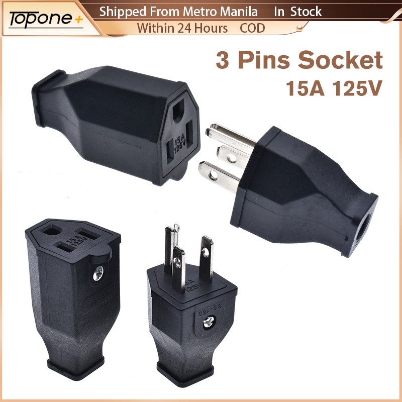 American US 3 Pins Power Plug Industrial AC Male Wire Socket Outlet ...