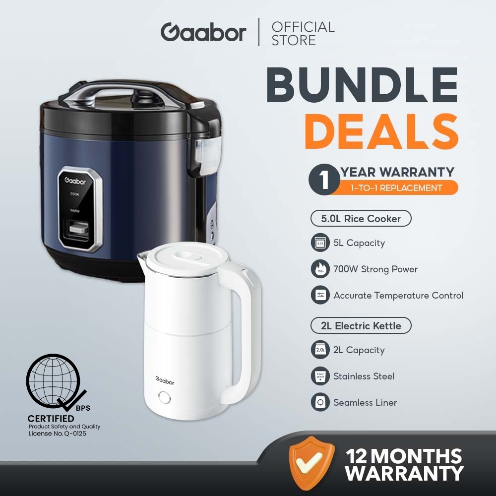 【Bundle】Gaabor Electric Multifunctional Fast Cooking Rice Cooker (5L ...