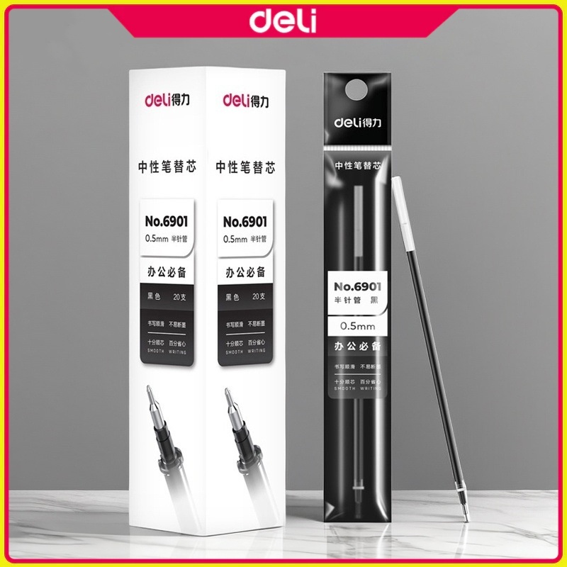 Deli Neutral Refill 0.5mm half needle 6901 | Shopee Philippines