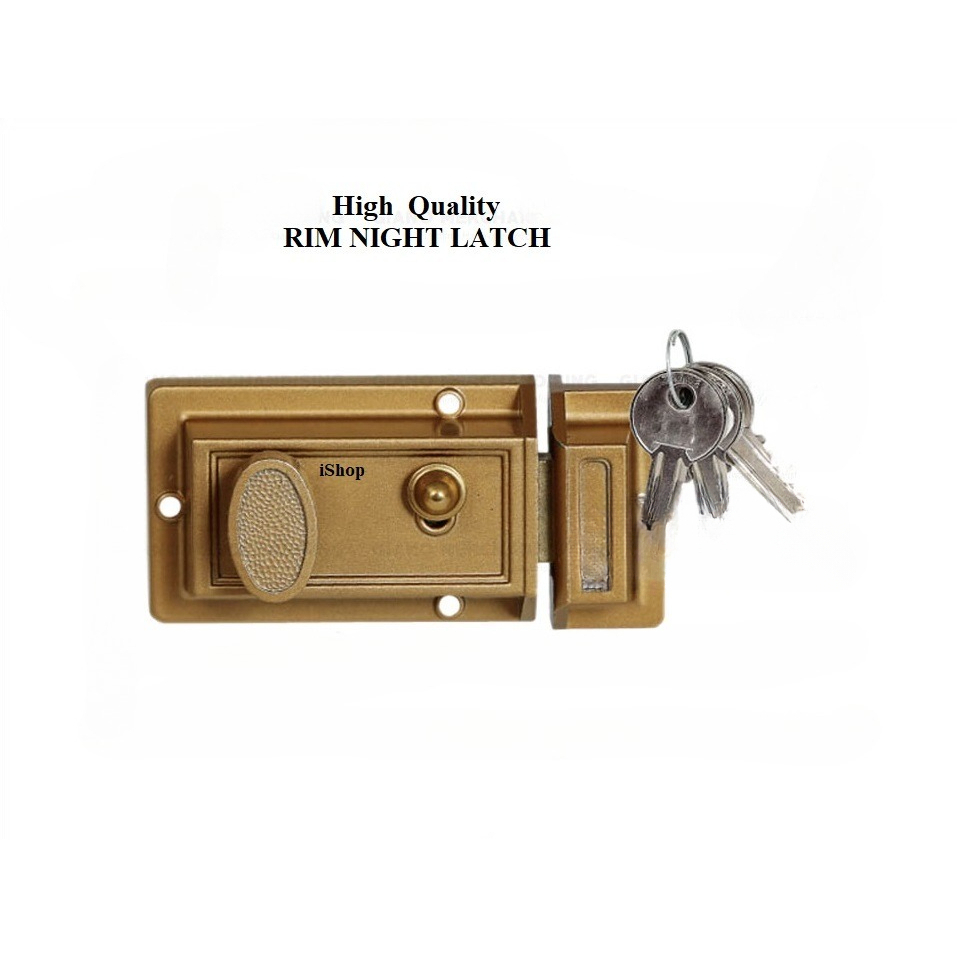 Gold Night Latch Gate Lock Rim Lock (Deadlock) | Shopee Philippines