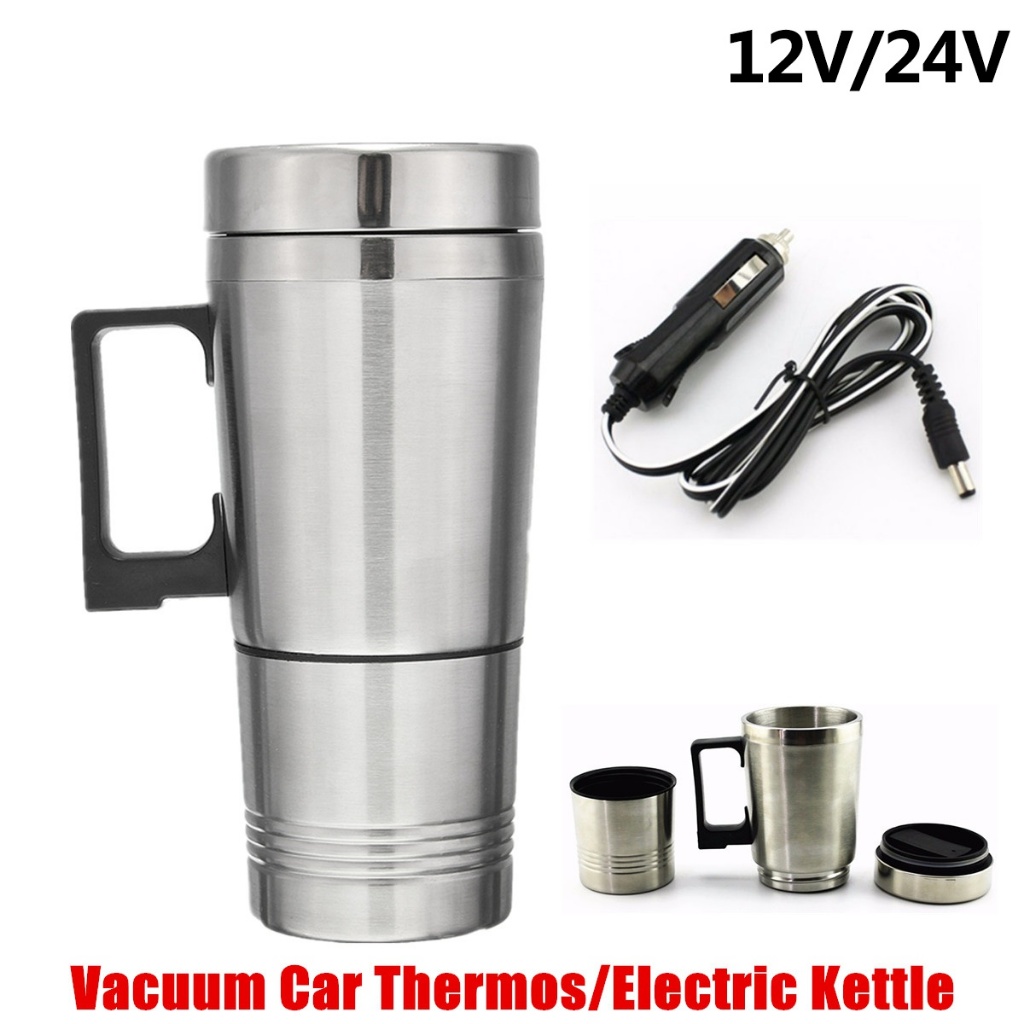 Car Heating Cup 12/24V Water Heater Kettle Electric Coffee Tea Boiling ...