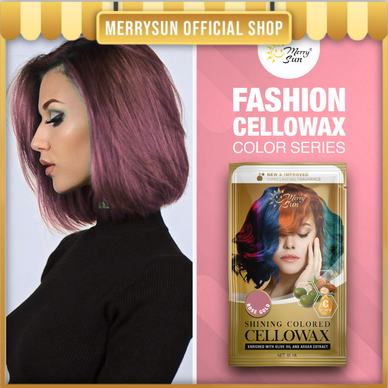 Merry Sun Cellowax Shinning Hair Color/Dye(Rose Gold), Plant Based ...