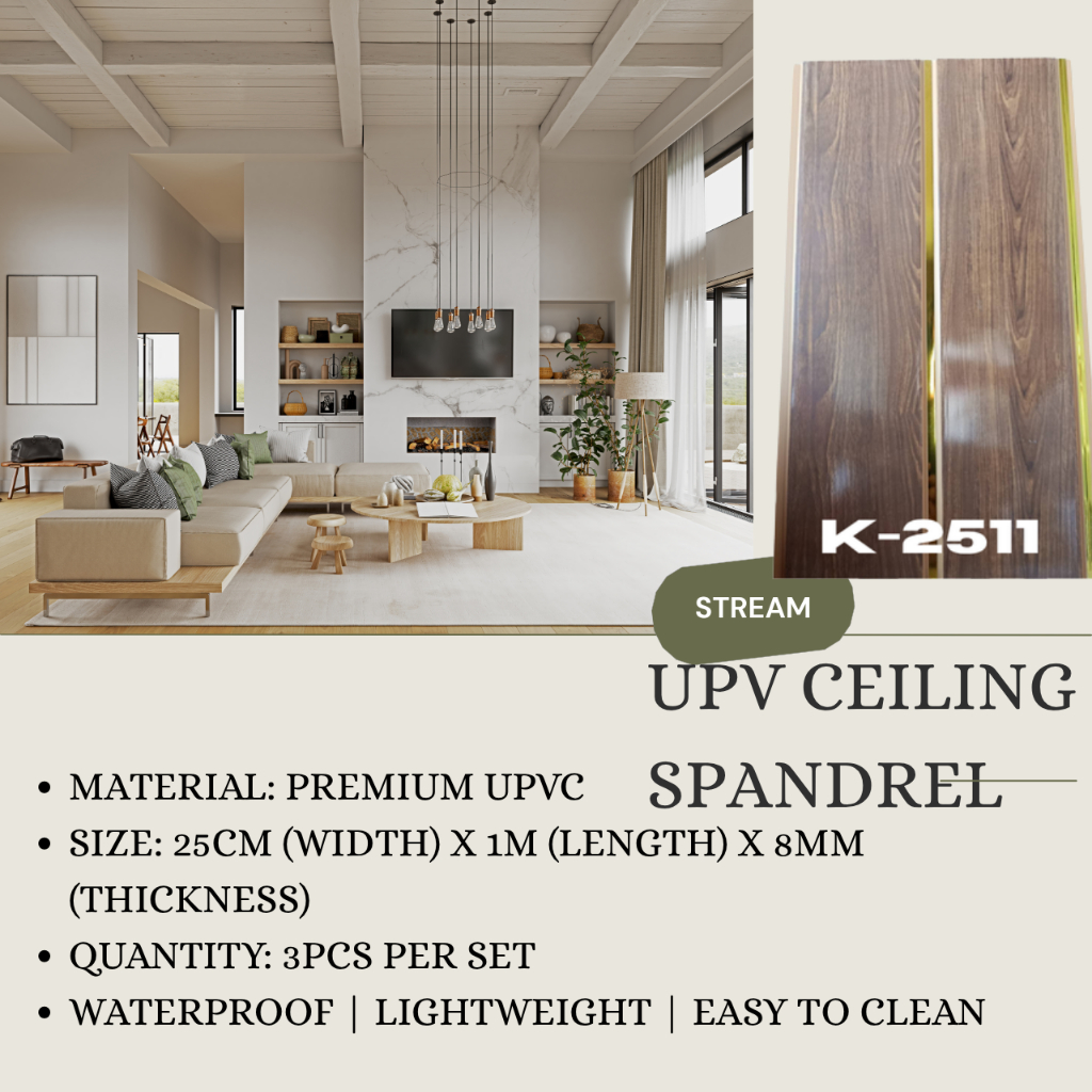 3pcs UPVC Ceiling Spandrel 25cm x 99 cm x 8mm | PVC Ceiling Panel ...