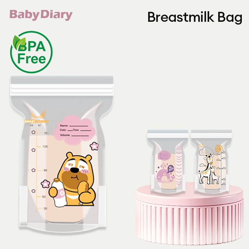 Baby Diary 30Pcs5oz/8oz 250ml Breastmilk Storage Bag susu BPA free ...