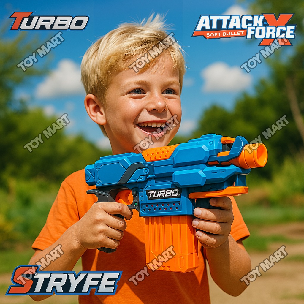 Turbo X-Force Stryfe Kids Soft Bullet Blaster High Speed, Safe, and Fun ...