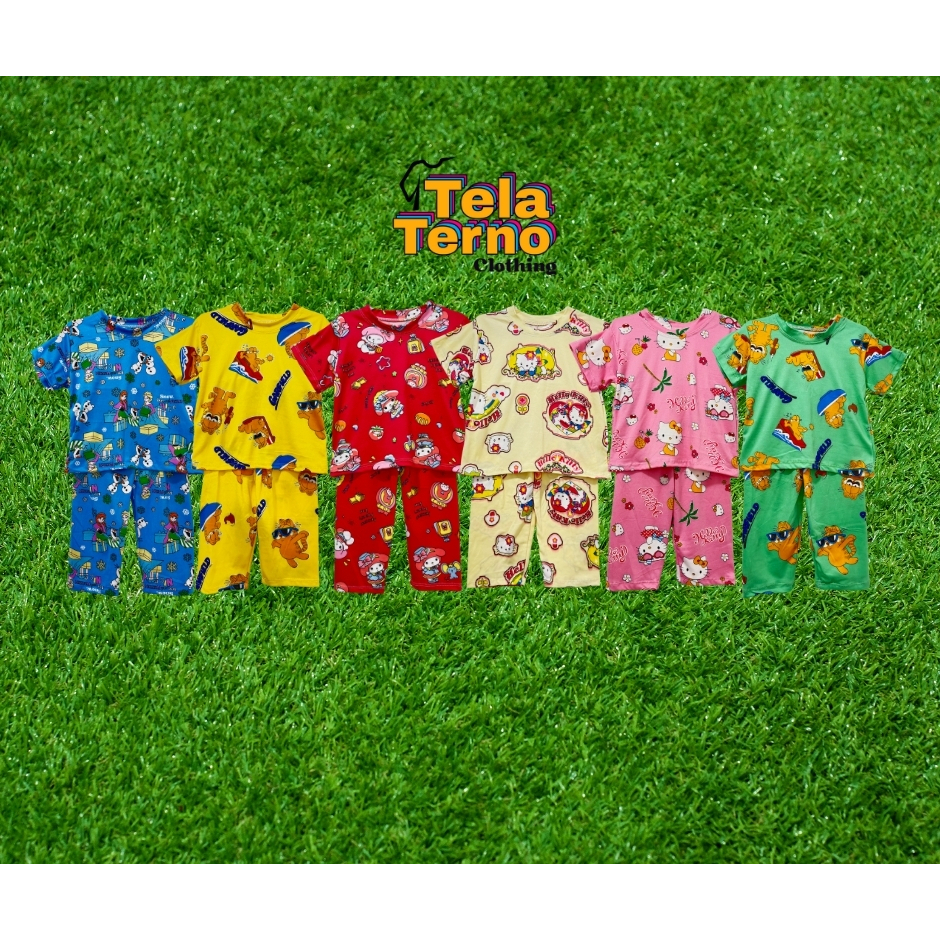 Cotton Spandex Character Design Terno for Kids - Pajama Terno for Girls ...
