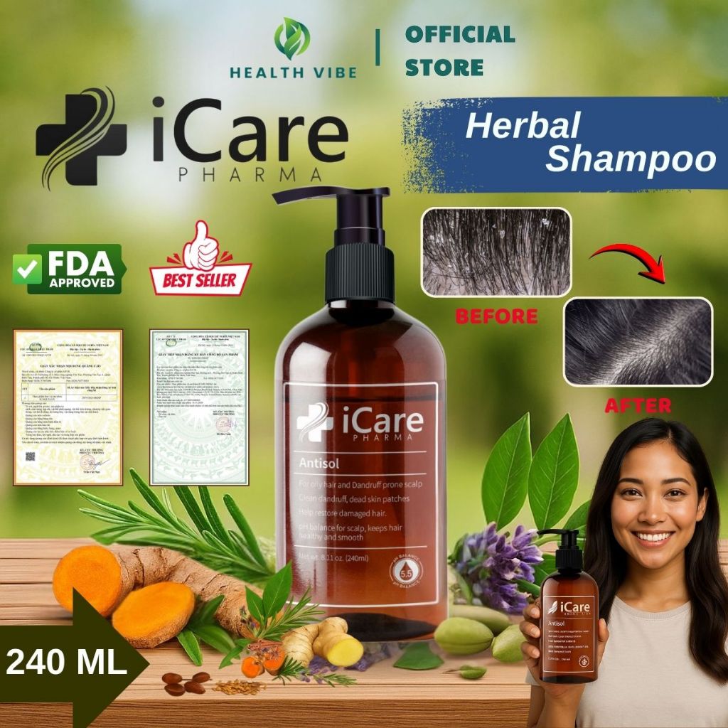 Antisol iCare Pharma Shampoo – Refreshing Herbal Care for Scalp & Hair ...