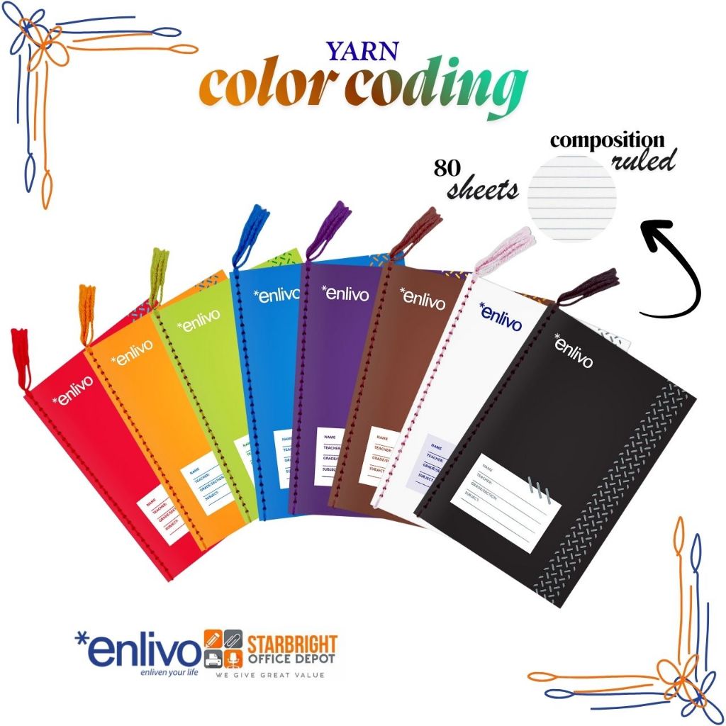 Enlivo Yarn Notebook Composition Ruled 80sheets 55gsm | Shopee Philippines