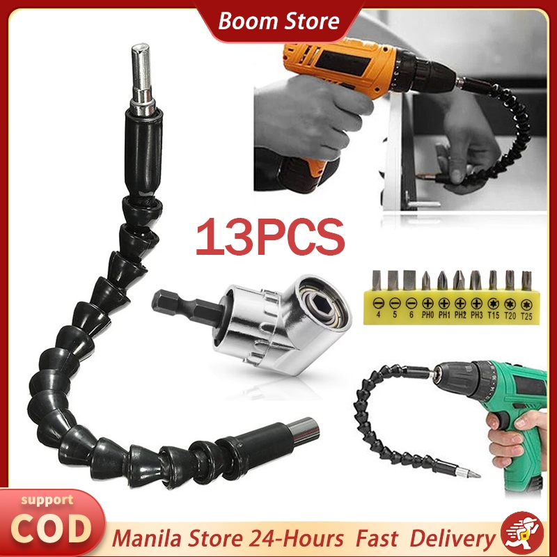 13pcs/Set Flexible Shaft Bit 105 Degree Right Angle Drill Flexible Shaft Bit Kit Drill ...